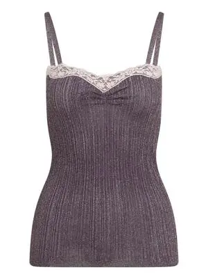 Valentino Garavani VALENTINO Metallic Viscose Camisole Red