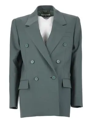 Chloé Giacca Sartoriale Doppiopetto In Gabardine - Gray