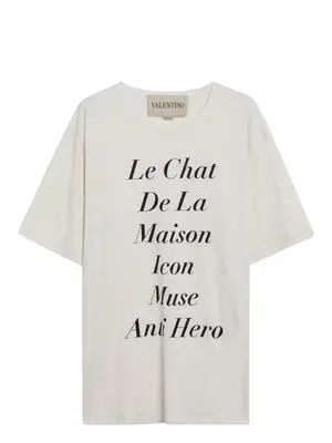 Valentino Garavani Ivory Le Chat De La Maison Icon Muse Anti Hero T-shirt - White