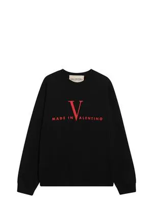 Valentino Garavani Printed Cotton Sweatshirt - Black