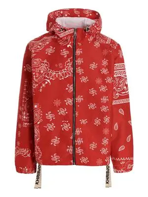 Khrisjoy Bandana Hood Nylon Windbreaker Jacket - Red