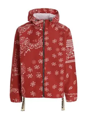 Khrisjoy Bandana Hood Nylon Windbreaker Jacket - Red