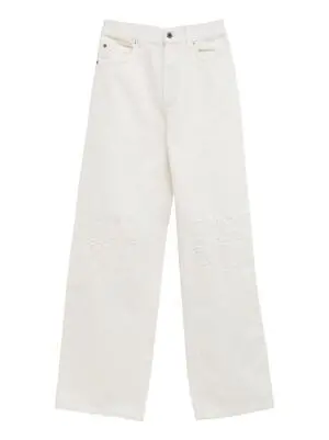 Loewe LOEWE Anagram Embroidered Wide Leg Jeans Multicolor