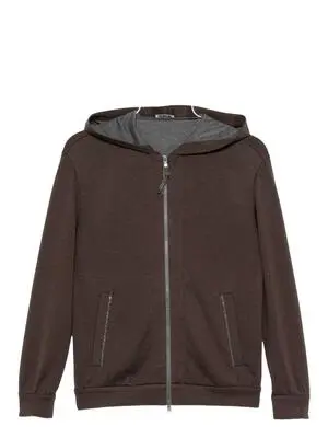 Brunello Cucinelli Cotton And Silk Hooded Cardigan - Multicolor