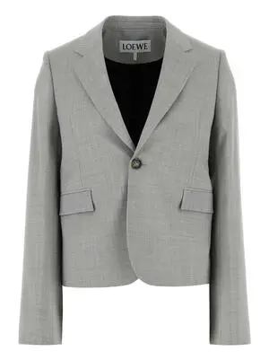 Loewe Loewe Women Grey Wool Blazer Gray