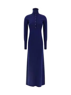 TOM FORD Long Cashmere Polo Dress - Blue