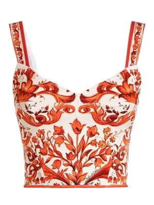 Dolce & Gabbana Maiolica Print Silk Top - Multicolor