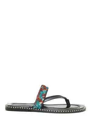 Dries Van Noten Embellished Flat Sandals - Blue