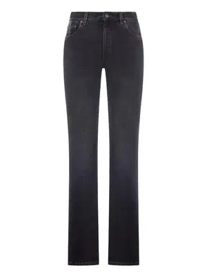 Saint Laurent Straight Leg Denim Jeans - Multicolor