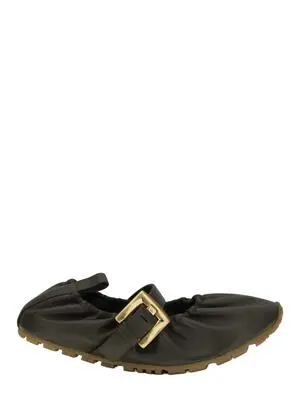 Balmain Buckle Strap Ballerinas - Green