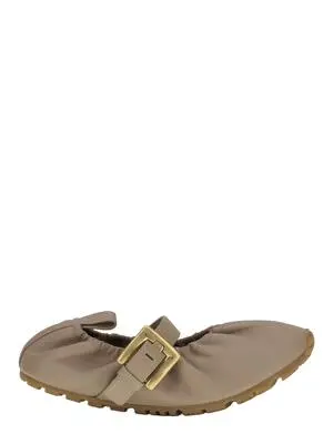 Balmain Buckle Strap Ballerinas - Cream