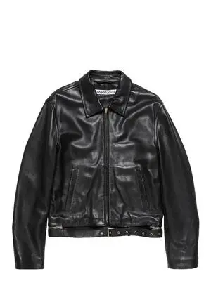 Acne Studios Leather Zip-up Jacket - Black