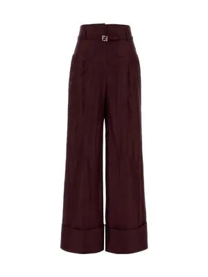 Fendi Trousers Palazzo Pants - Red