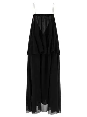 Chloé Silk Chiffon Maxi Dress - Black