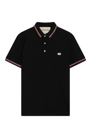 Valentino Garavani Polo Shirt With Vlogo Signature - Black