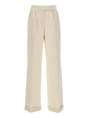 Kiton Stretch Wool Jersey Trousers - White