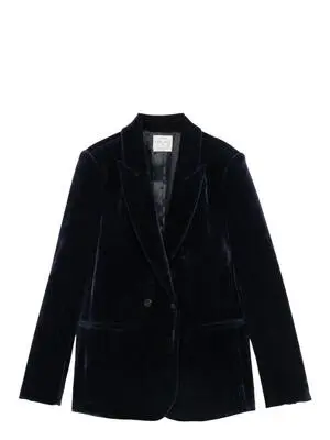FORTE_FORTE Velvet Double-breasted Jacket - Multicolor