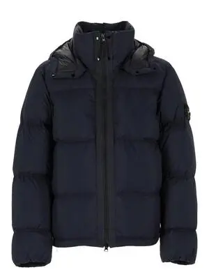 Stone Island Removable Hood Puffer Jacket - Blue