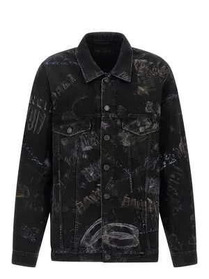 Balenciaga Oversized Crayon Cotton Denim Jacket - Black