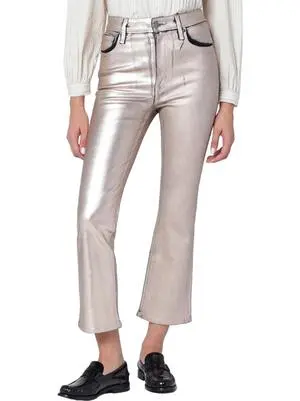 FRAME Frame Metallic Effect Cropped Trousers