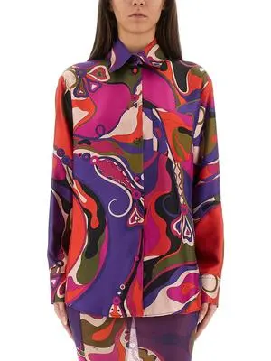 Emilio Pucci Orchid Print Silk Shirt - Multicolor