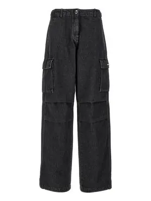 Coperni Denim Wide Leg Cargo Jeans - Black