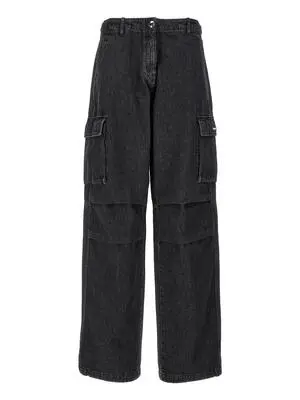 Coperni Denim Wide Leg Cargo Jeans - Black