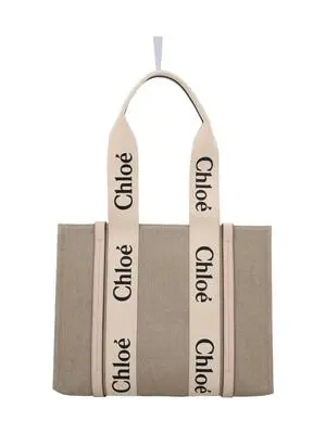 Chloé Borsa Tote Woody - Cream