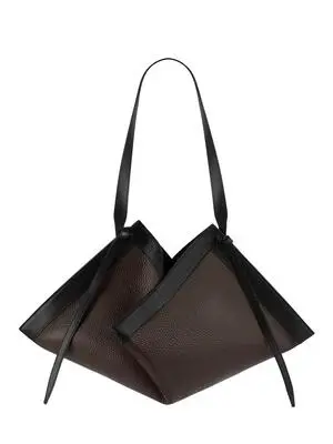 Yuzefi Leather Borsa Wonton Handbag - Brown
