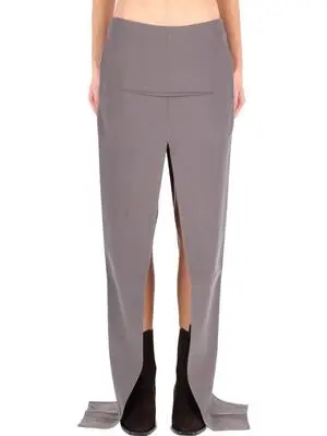 Rick Owens Long Skirt With Center Slits - Gray