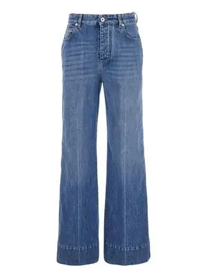 Bottega Veneta BOTTEGA VENETA Cotton Blend Turn-Up Hem Jeans Multicolor