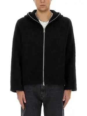 Our Legacy Felpa In Lana Con Zip - Black