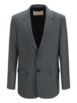Valentino Garavani Single-breasted Wool And Mohair Jacket - Gray