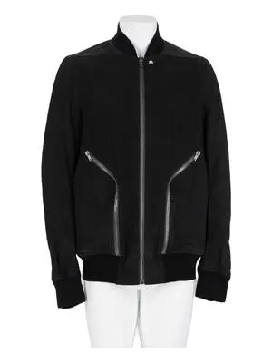 Rick Owens Bomber In Pelle Heizer Flight - Black