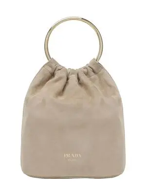 Prada Suede Bucket Bag - Orange