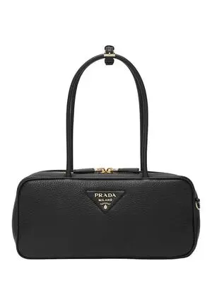 Prada PRADA Leather Bowling Bag Black