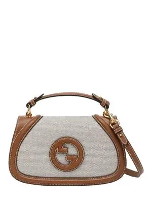Gucci Blondie Medium Minus Bag In Fabric And Leather - Brown