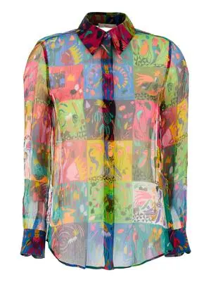 Chloé Chloé Printed Long Sleeve Blouse Multicolor