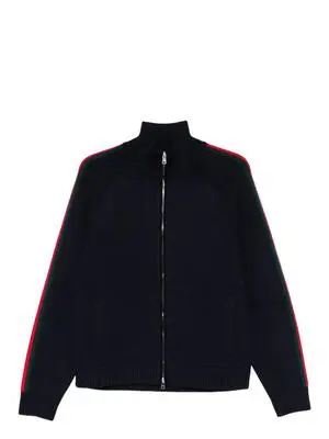 Gucci Striped Sleeves Cardigan - Blue