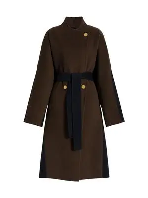 Alberta Ferretti Wool And Cashmere Long Coat - Multicolor