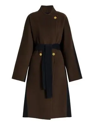 Alberta Ferretti Wool And Cashmere Blend Overcoat - Multicolor