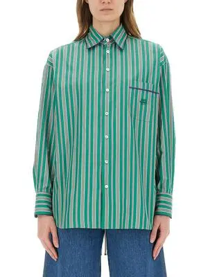 Etro Jacquard Striped Shirt - Green