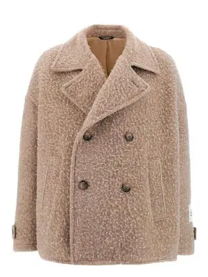 Dolce & Gabbana DOLCE & GABBANA Textured Double-Breasted Coat Multicolor