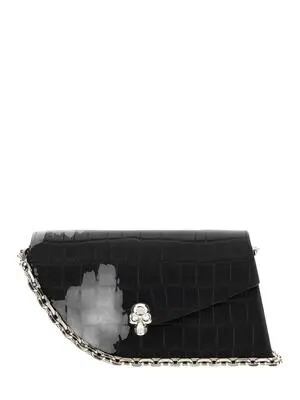 Alexander McQueen Leather Mini Skull Cross Body Bag - Black