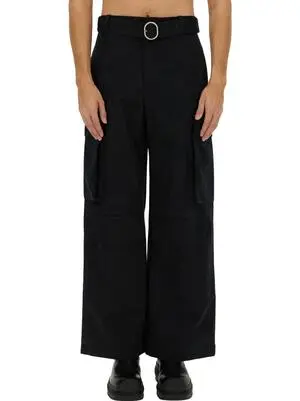 JIL SANDER Cotton Silk Cargo Pants - Black