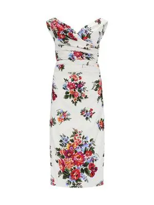 Dolce & Gabbana Floral Print Satin Dress - Multicolor