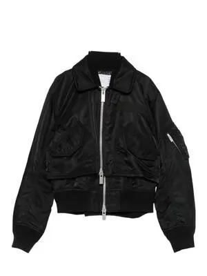 Sacai SACAI Satin Finish Layered Design Coat Multicolor
