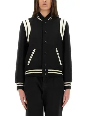 Saint Laurent Wool Teddy Jacket - Black