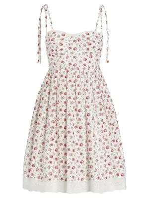 Dolce & Gabbana Floral Print Dress With Lace Inserts - Multicolor