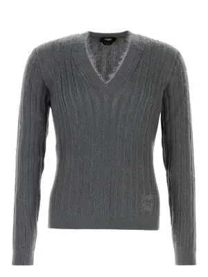 Fendi FENDI Mohair Blend Sweater Gray